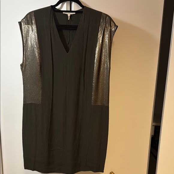 Sandro | Dresses | Sandro Dress Khaki Color With Shimmer | Poshmark